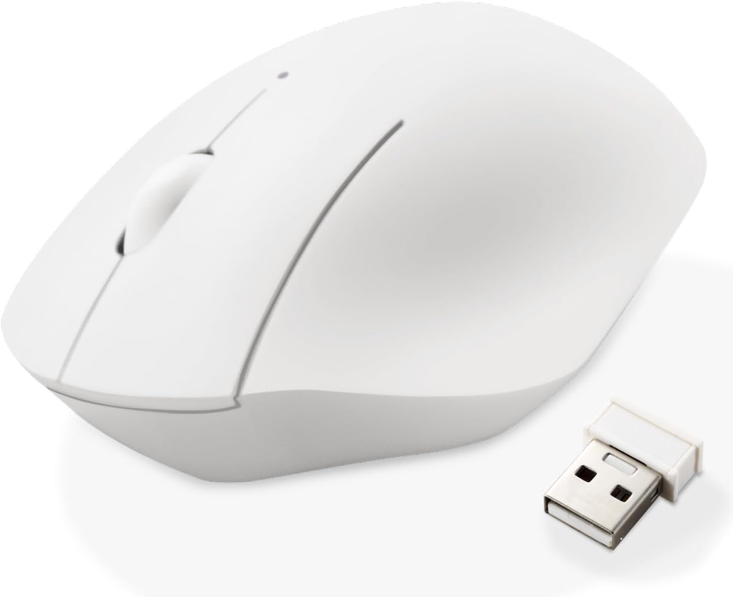 Wireless Mouse Ergonomic Shape, 2.4Ghz with Receiver, Silent Click, 20 ...