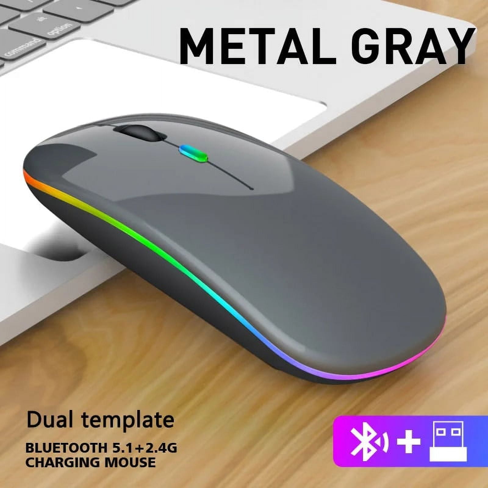 Wireless Mouse For Laptop PC Bluetooth RGB Rechargeable Mouses Wireless ...