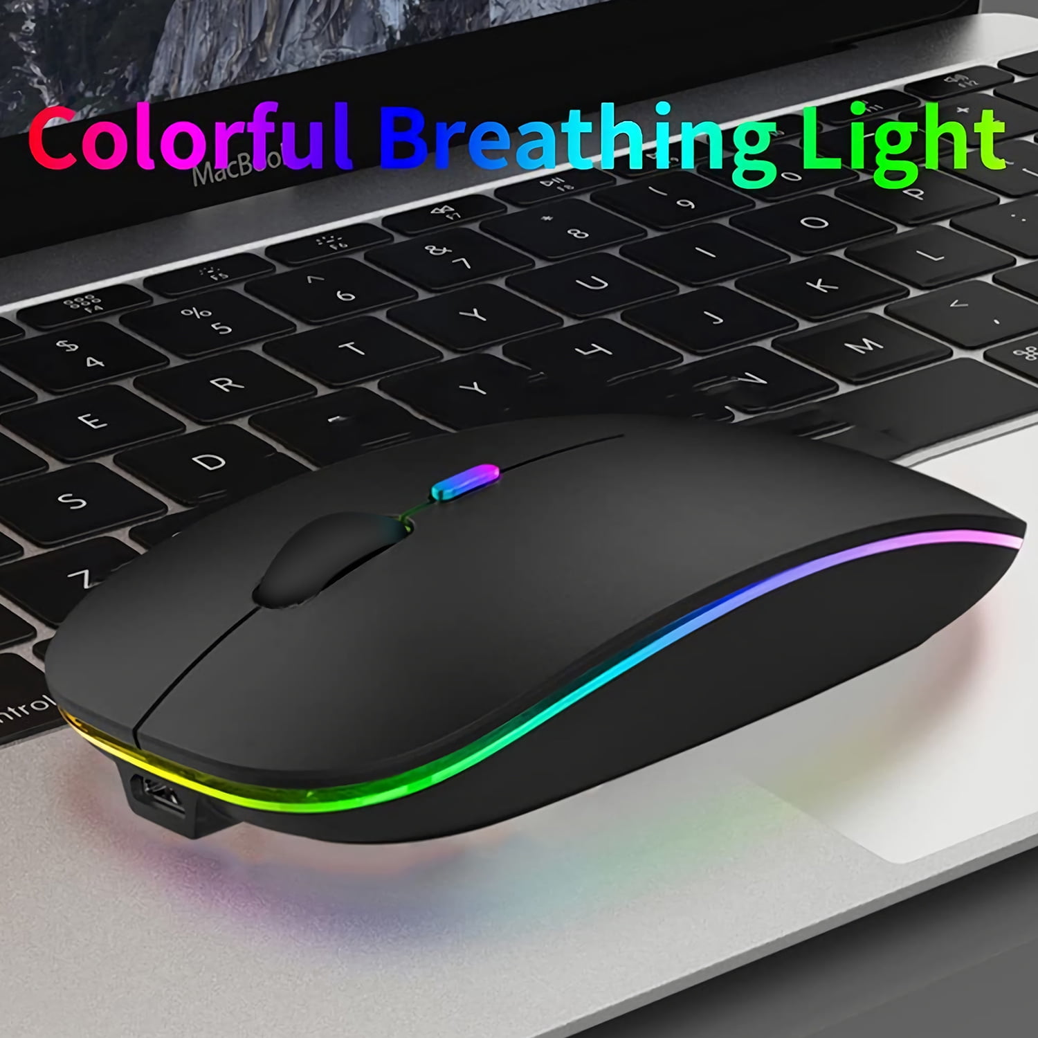 Wireless Mouse, G12 Slim LED Rechargeable Wireless Silent Mouse For ...