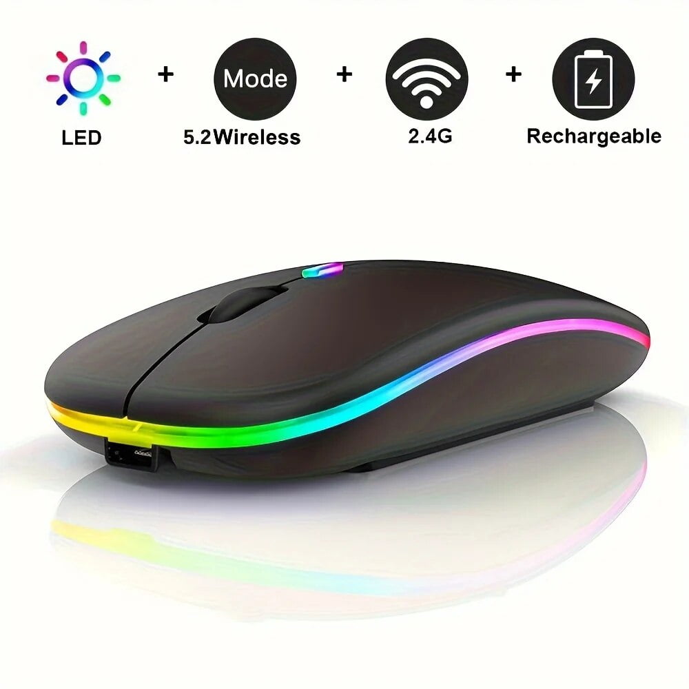 Wireless Mouse Gaming Mouse Backlight USB Compatible RGB Rechargeable ...