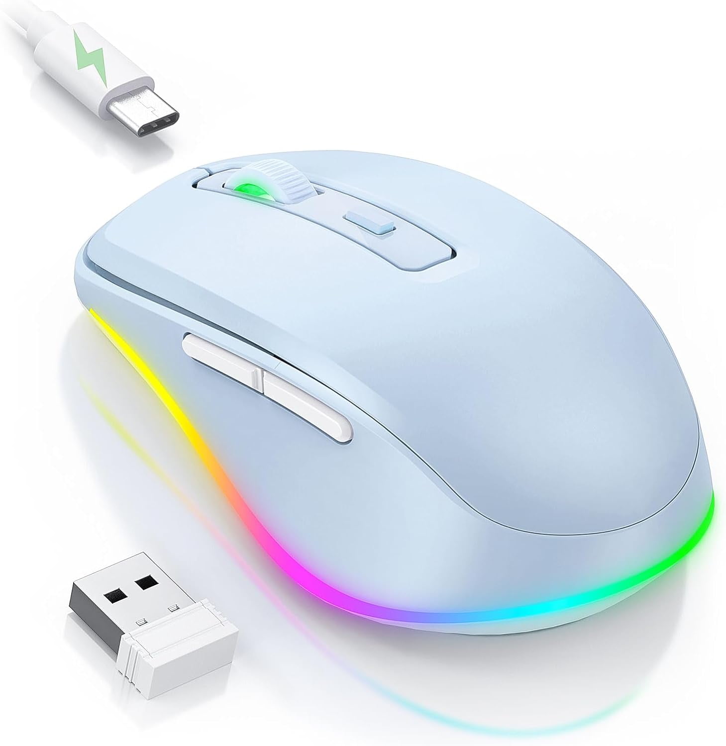Wireless Mouse Jiggler - LED Wireless Mice with Build-in Mouse Mover ...