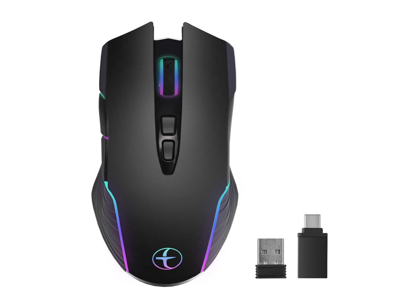 Wireless Mouse LED Rechargeable USB Type-C Mouse for Macbook Laptop ...