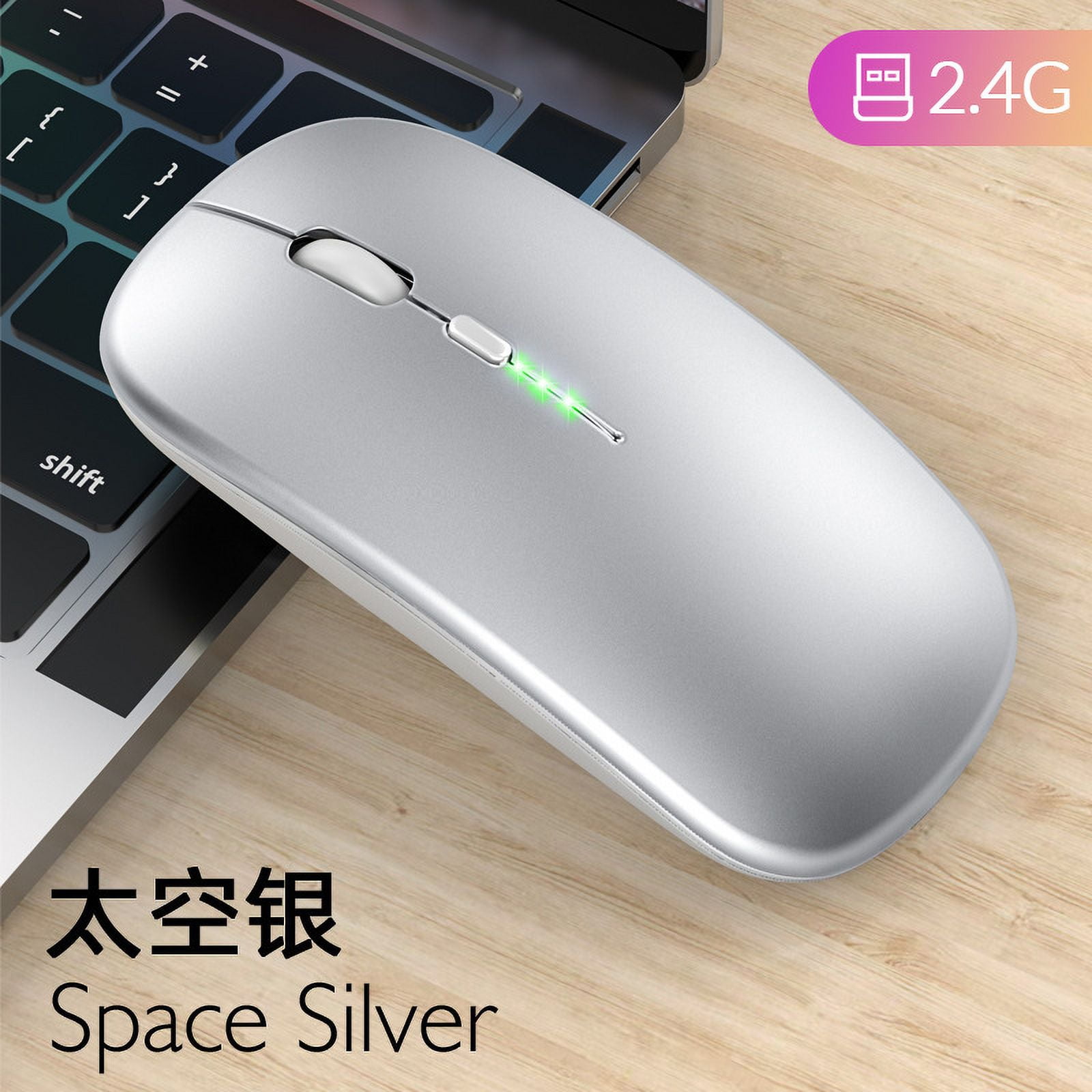 Wireless Mouse RGB Rechargeable Bluetooth Mouse 2.4G Silent Mause ...