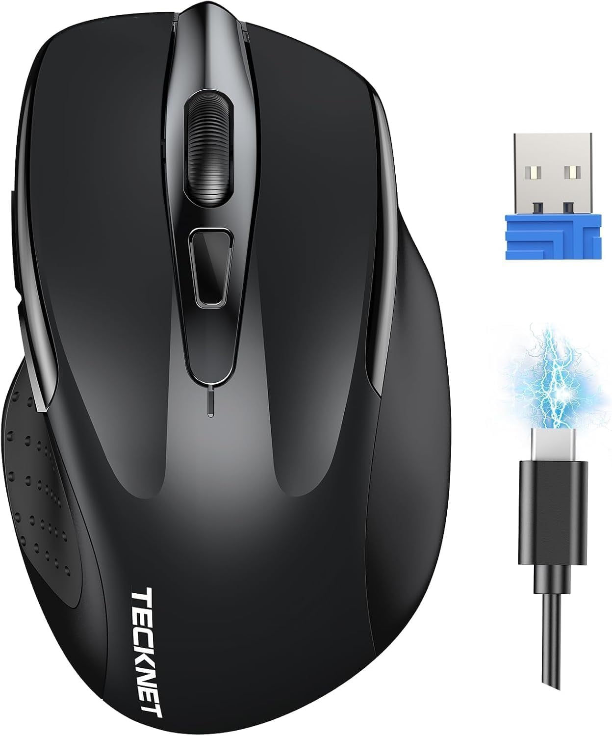 Wireless Mouse Rechargeable, 2.4G USB-A Silent Mouse, Quiet Click, 6 ...