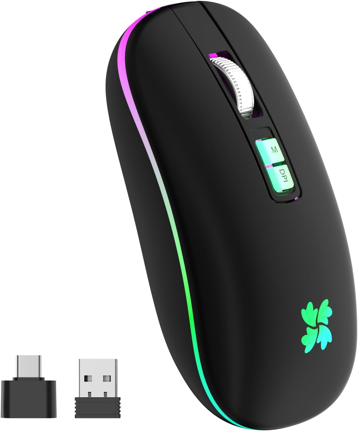Wireless Mouse Rechargeable, Backlit LED Portable Silent Computer Mouse ...