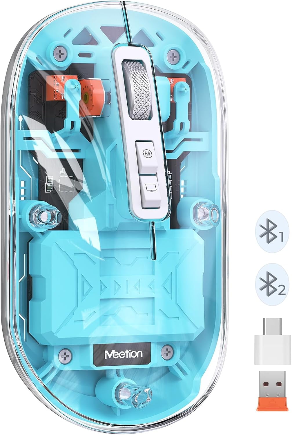 Wireless Mouse, Rechargeable Bluetooth Mouse, Dual Mode (2.4G + BT5.1 ...