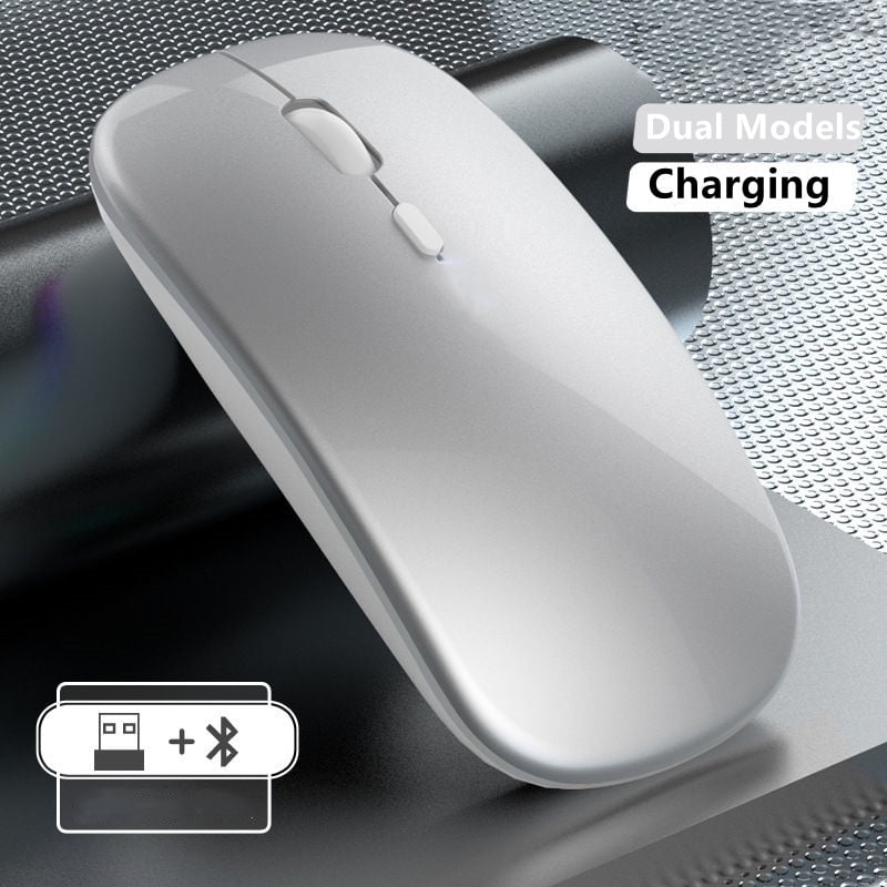 Wireless Mouse Rechargeable Dual Modes Bluetooth-combatible 2.4G USB ...