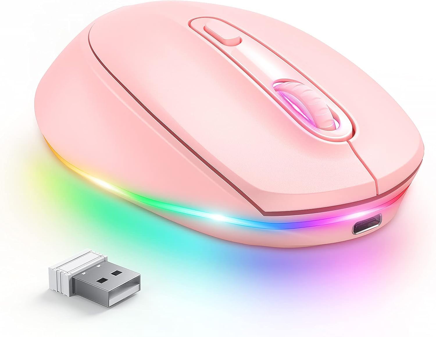 Wireless Mouse, Rechargeable Light Up Mouse for Laptop, Small Cordless ...