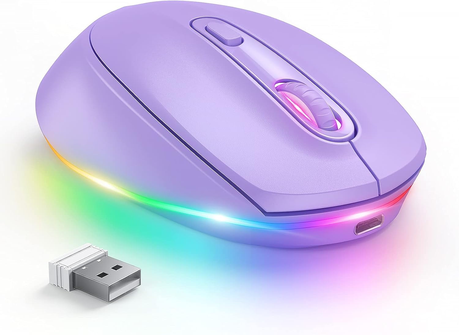 Wireless Mouse, Rechargeable Light Up Mouse for Laptop, Small Cordless ...