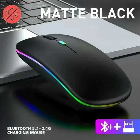 Wireless Mouse Rechargeable Silent LED Backlit Mice PC Laptop Computer ...