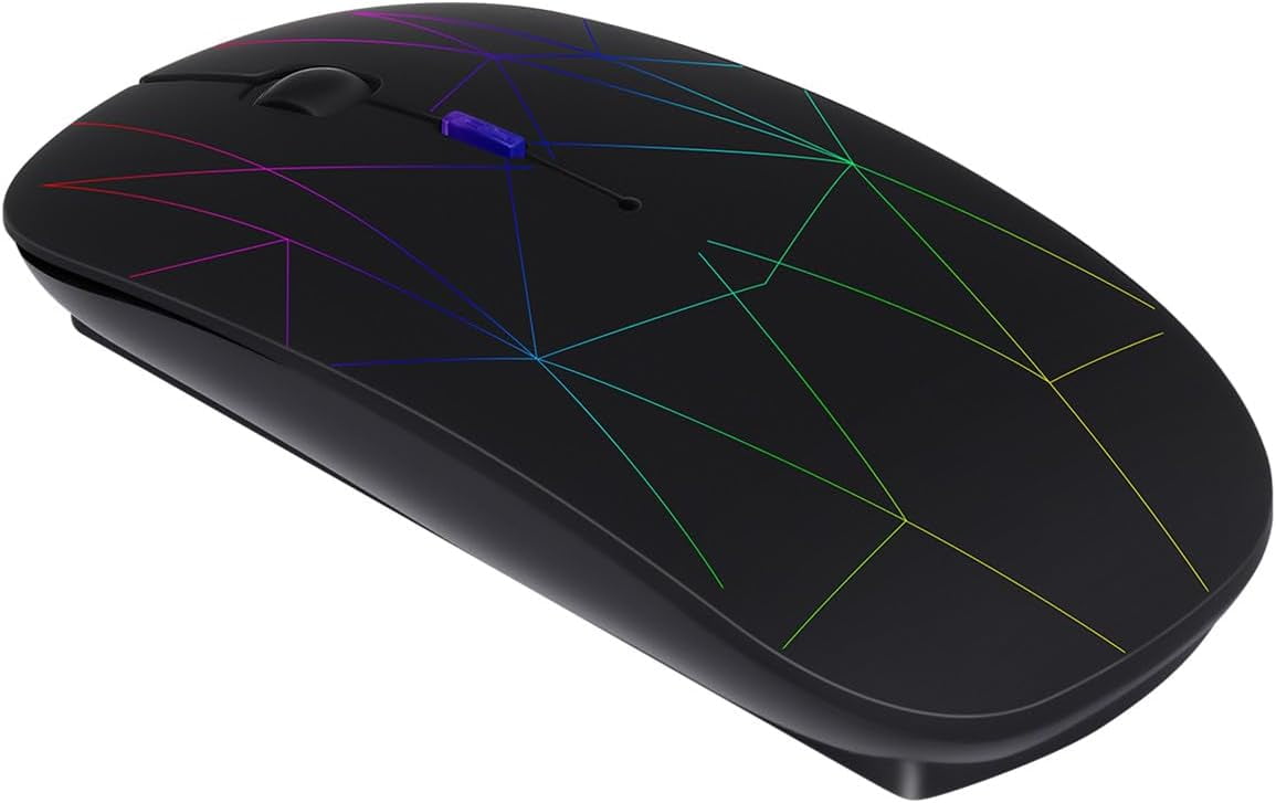 Wireless Mouse, Rechargeable Slim Silent Mouse 2.4G Portable Optical ...