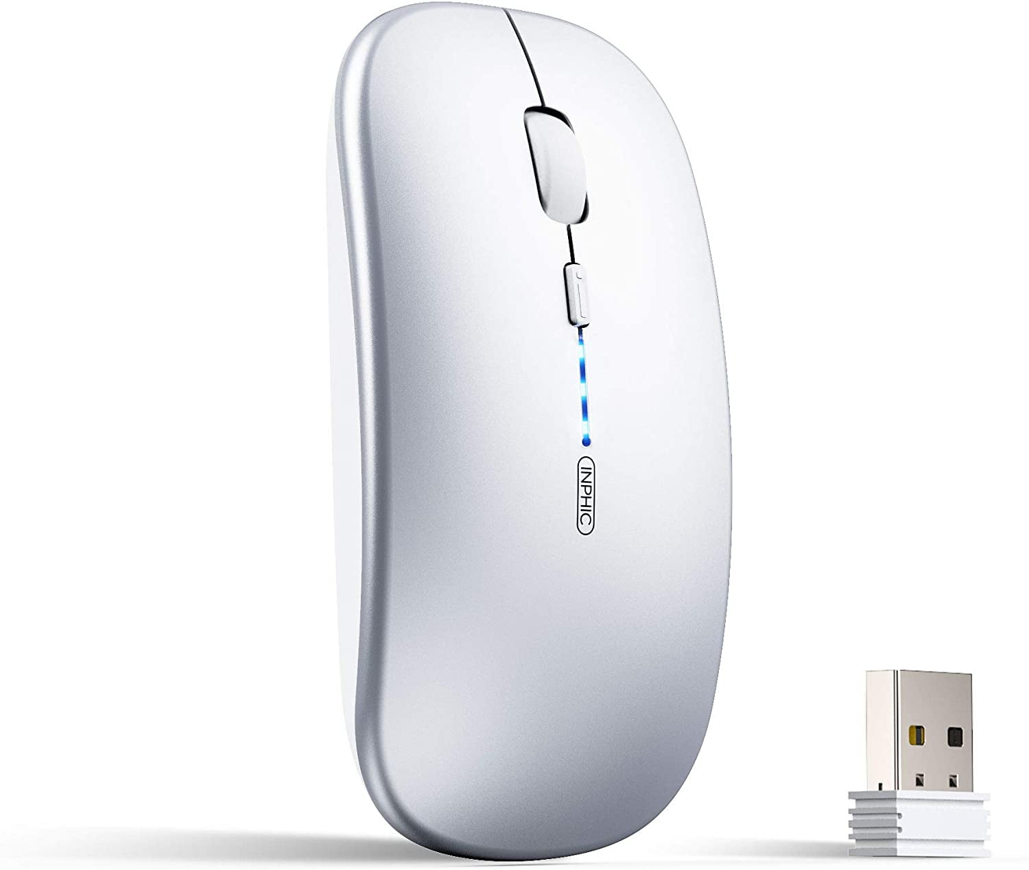 Wireless Mouse Rechargeable, [Upgraded], Ultra Slim 2.4G Silent ...