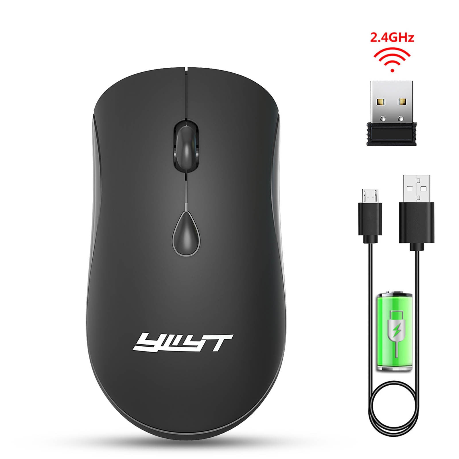 Wireless Mouse for Laptop 2.4GHz Ergonomic Usb Mouse Computer Mice 3 Modes DPI Rechargeable ...