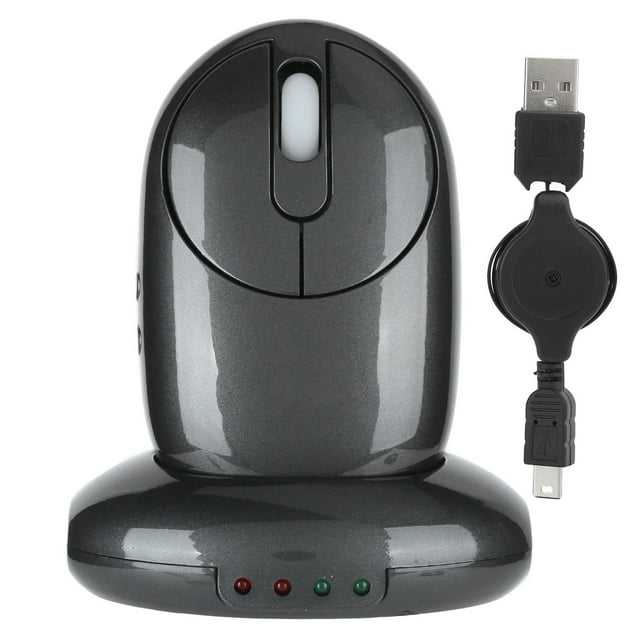 Wireless Mouse with Charging Base 4 Port USB Hub 5 Keys Optical Gaming ...