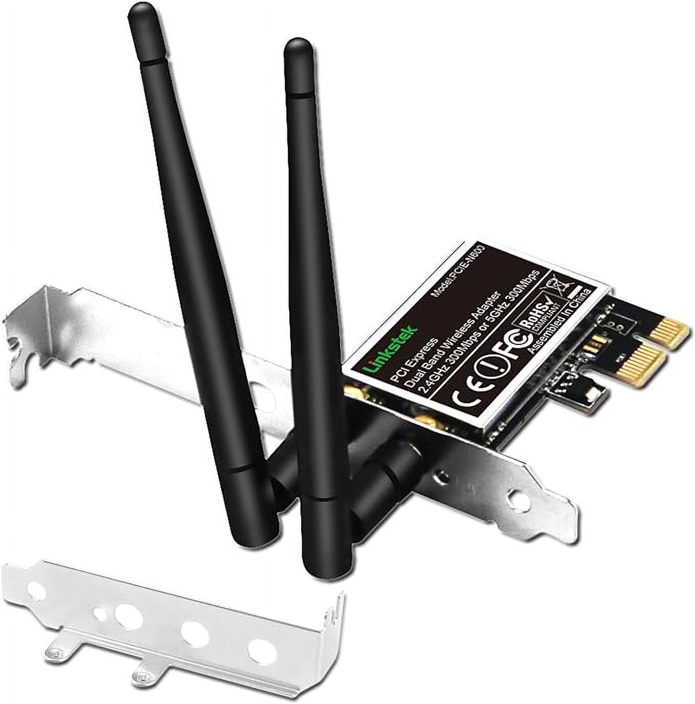 Wireless N 600Mbps (2.4GHz 300Mbps and 5GHz 300Mbps) PCIE WiFi Adapter ...