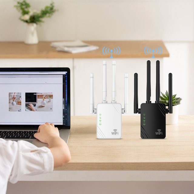 Wireless Network Booster, 2.4/5GHz Dual Band Amplifier, 300Mbps Speed ...