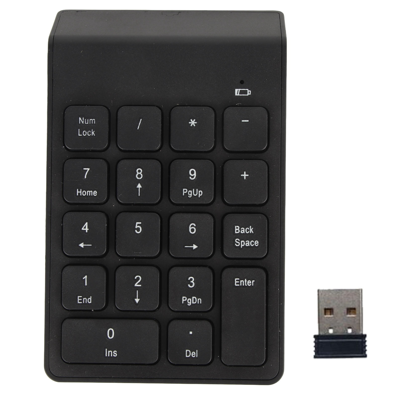 Wireless Number Pad USB Receiver Black 18 Keys Waterproof Battery ...