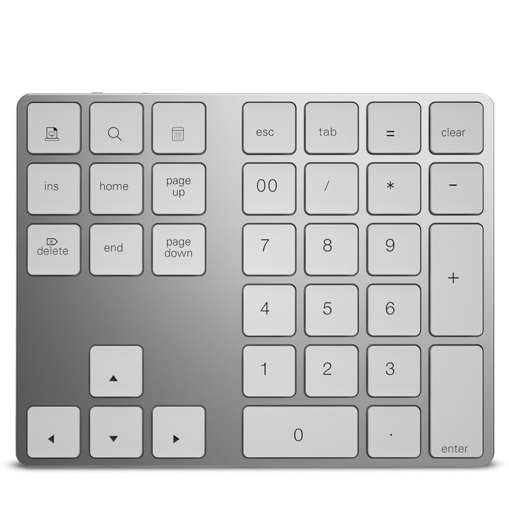 Wireless Numeric Keyboard Aluminium 34 Key BT Keyboard Built-in ...