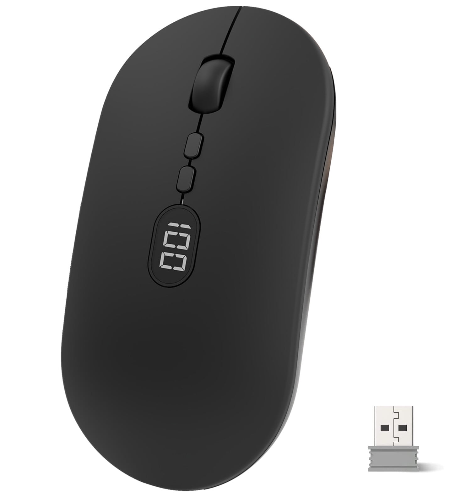 Wireless Office Mouse with Battery Level Visible, Ultra Slim 2.4G ...