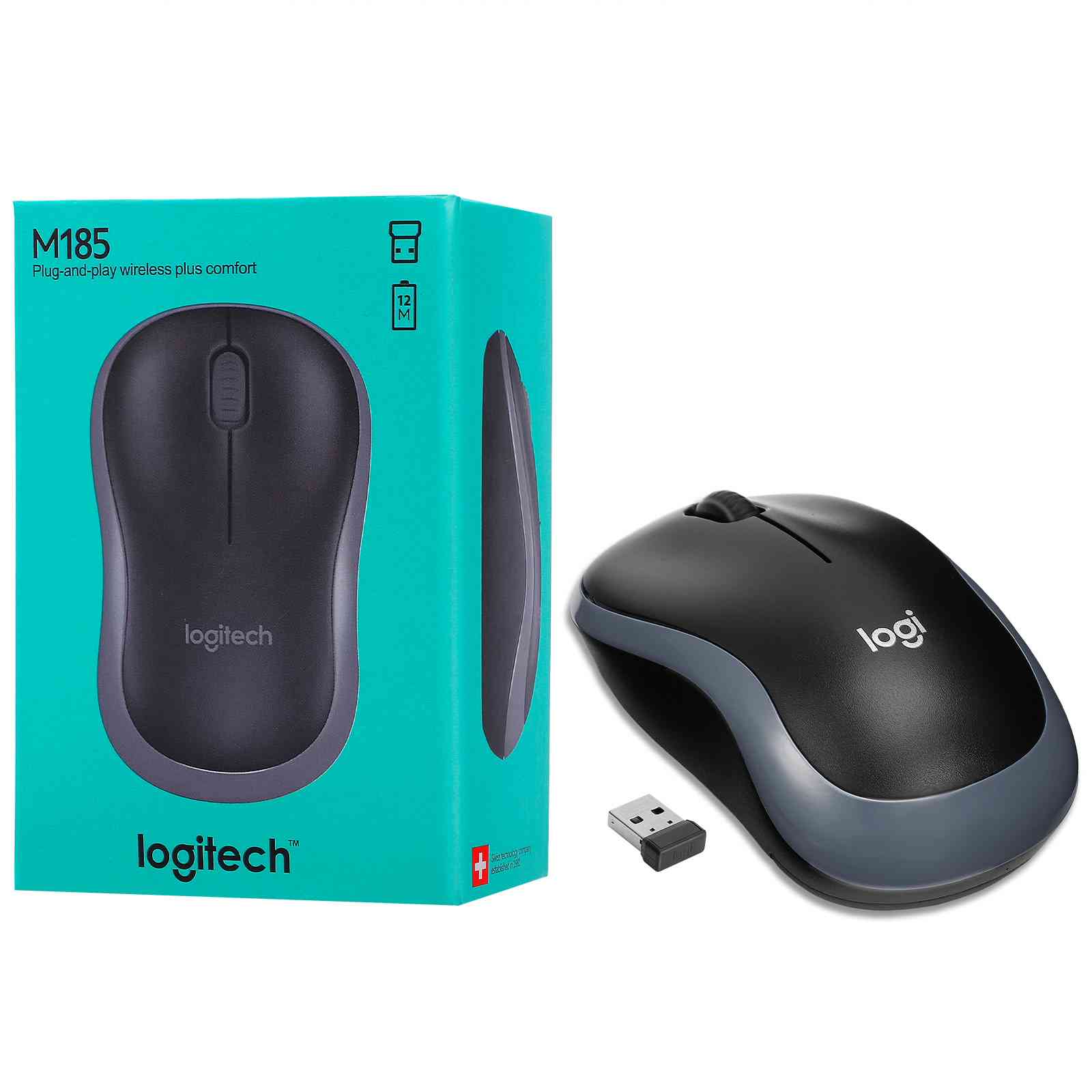 Wireless Optical Mouse - Logi M185 Plug-and-Play, Long Battery Life ...