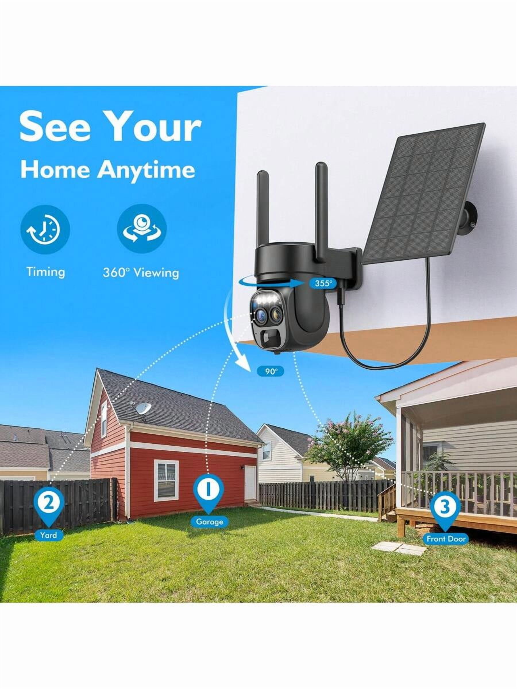 Wireless Outdoor 360-Degree PTZ Dual-Lens Security Camera with 3MP ...