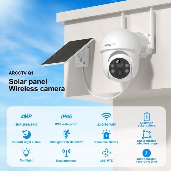 Wireless Outdoor Security Camera | 4MP, Solar & Battery Powered | 355 ...