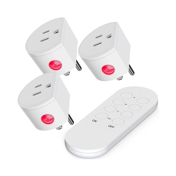 Wireless Outlet, Mini Remote Light Switch 10A/1200W for Christmas ...