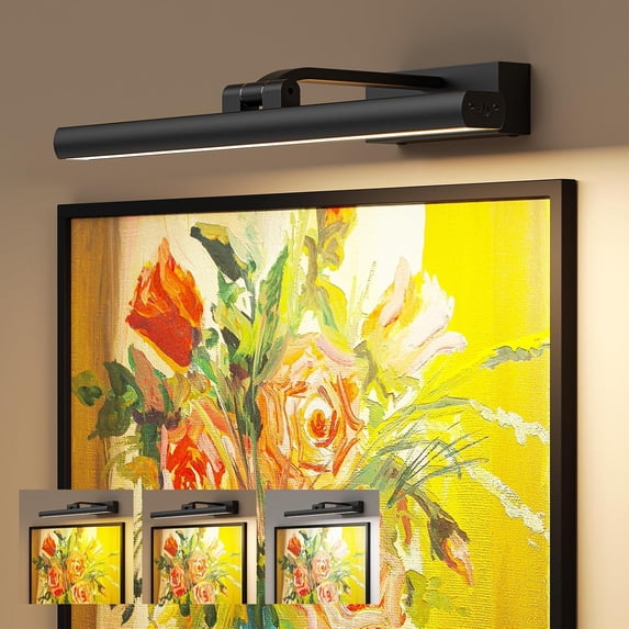 Wireless Picture Lights for Wall, Battery Operated Wall Light Painting ...