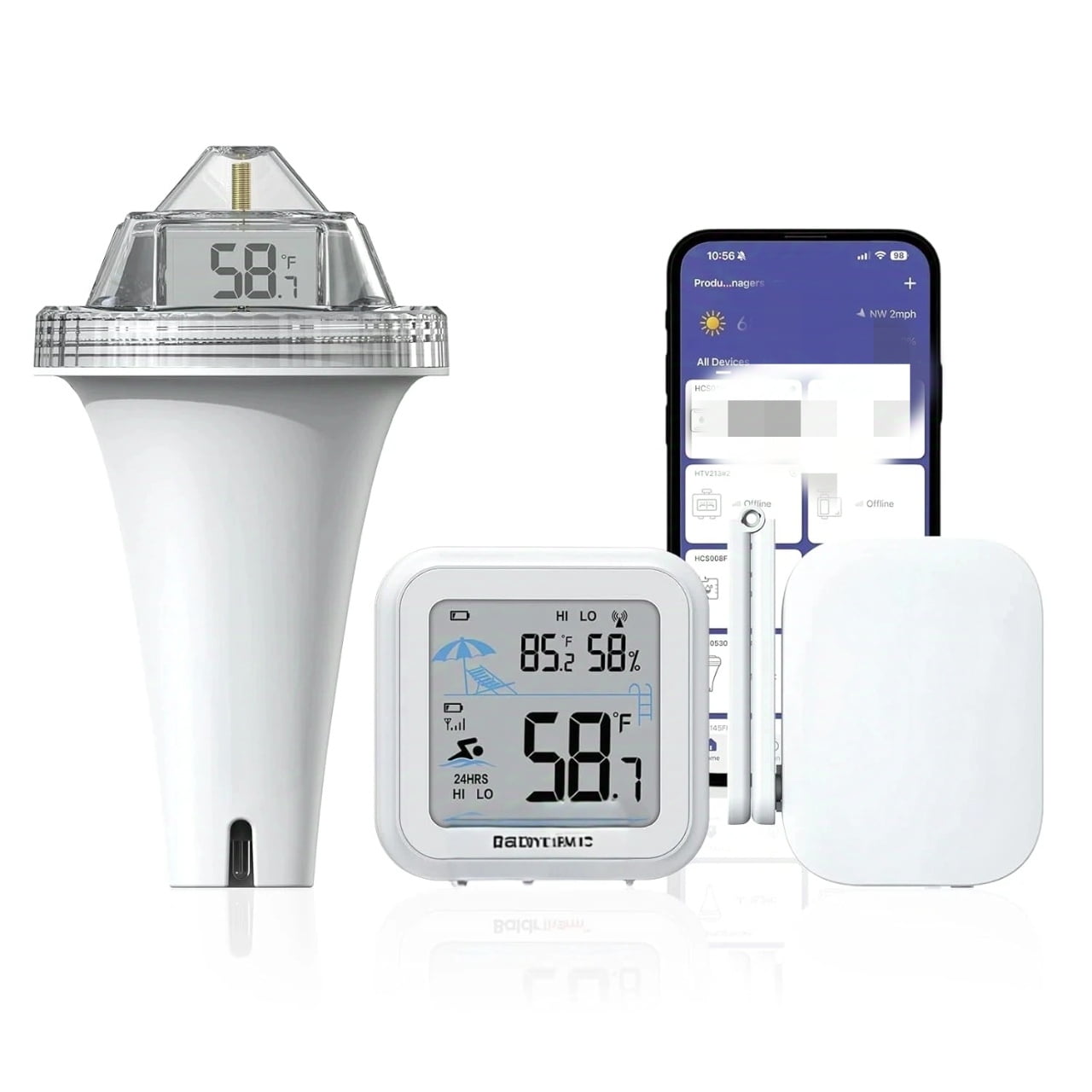 YIYUEJU Smart Wireless Pool Thermometer, Digital Floating 360Â° IPX7 ...