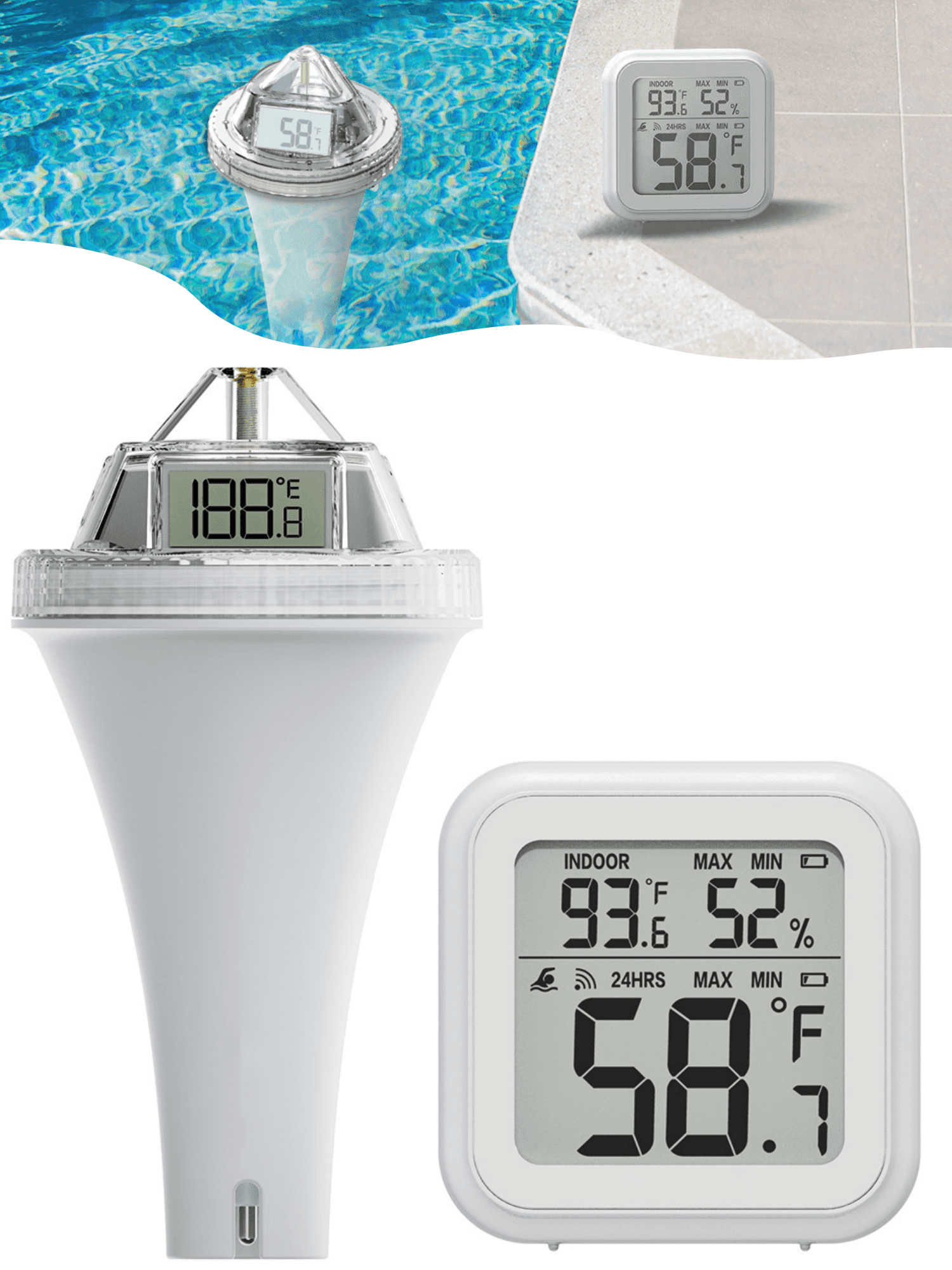 Wireless Pool Thermometer - Accurate Swimming Pool and Pond Temperature ...