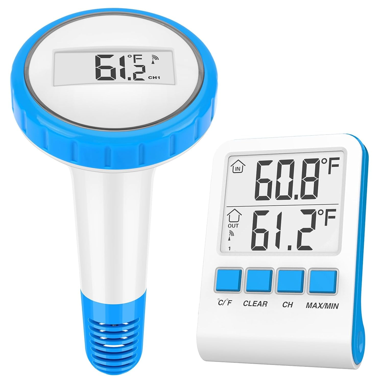 Hofun Wireless Pool Thermometer Digital Floating Waterproof Indoor ...