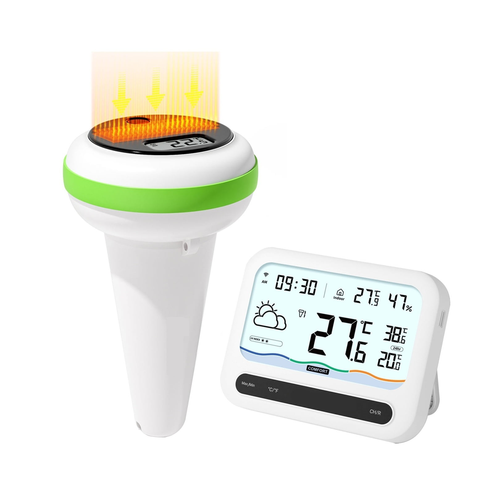 Wireless Pool Thermometer Set Outdoor Solar Pool Thermometer ,Compact ...