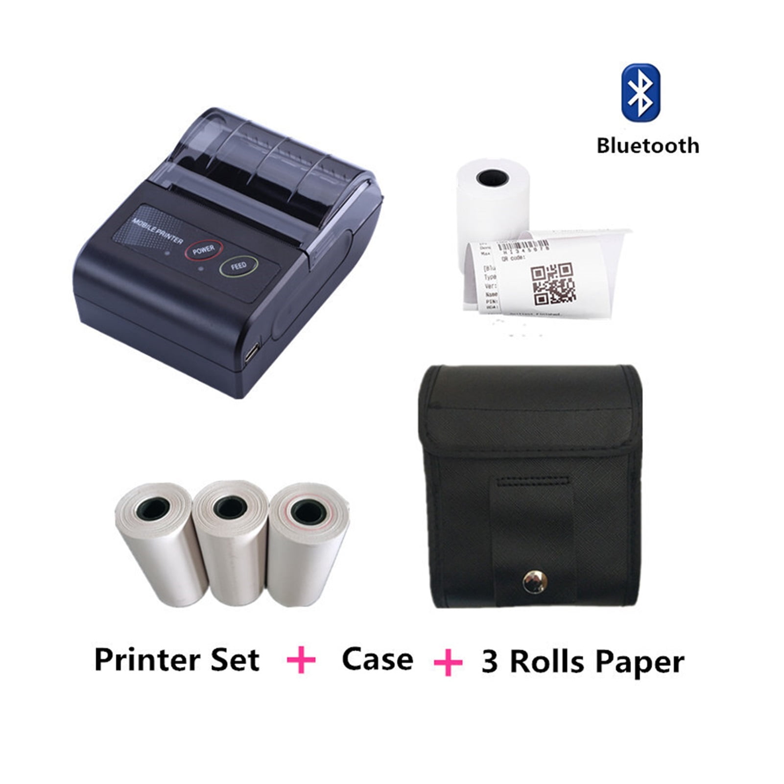 Wireless Portable Bluetooth Receipt Printer 58mm 2" Bluetooth Thermal Printers Label Maker For ...