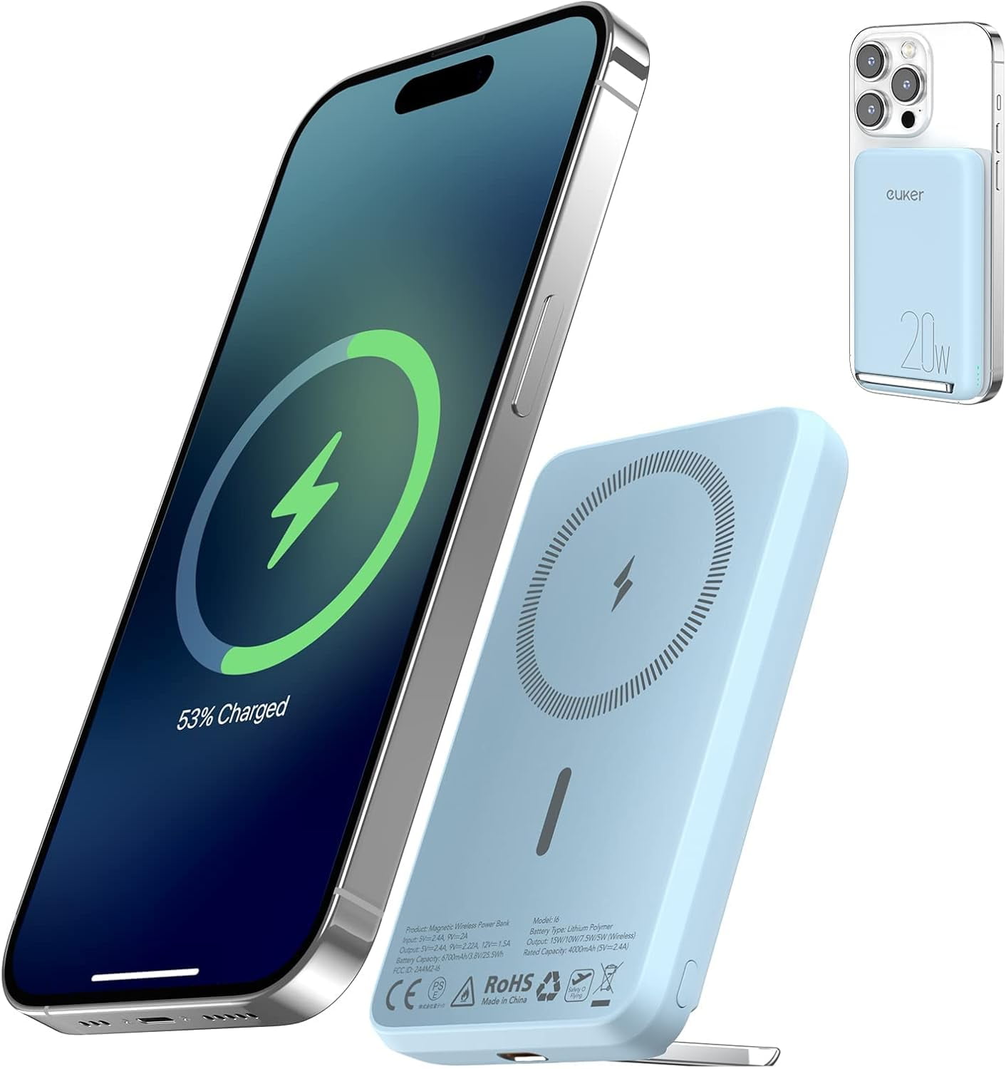 Wireless Portable Charger Magnetic Power Bank 6700mAh 20W PD Fast ...