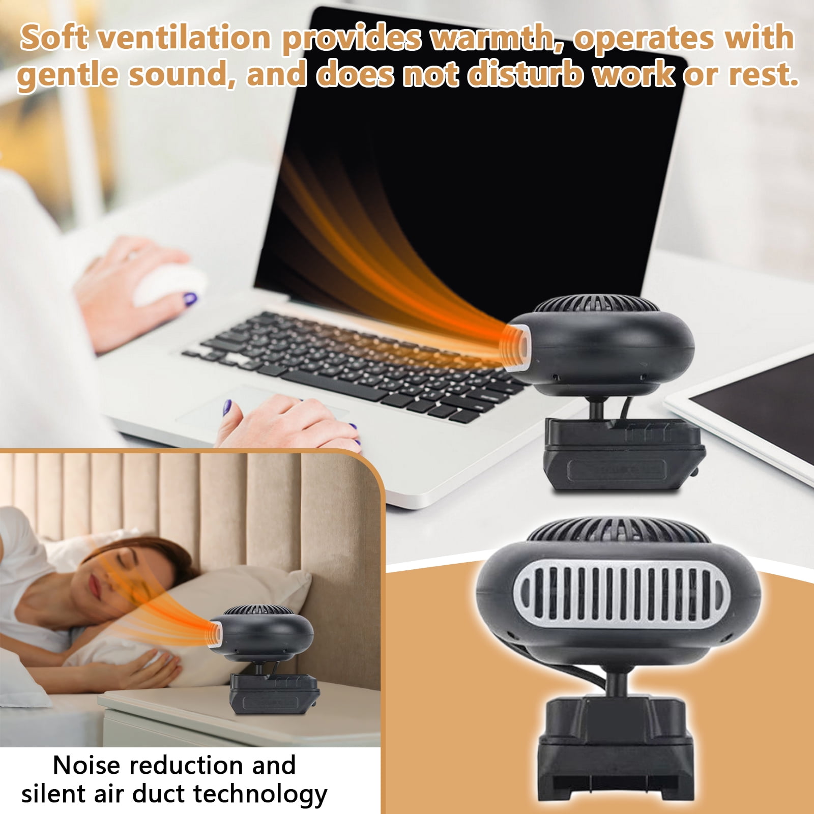 Wireless Portable Fan Heater - Lithium Battery Powered, for Workshops ...