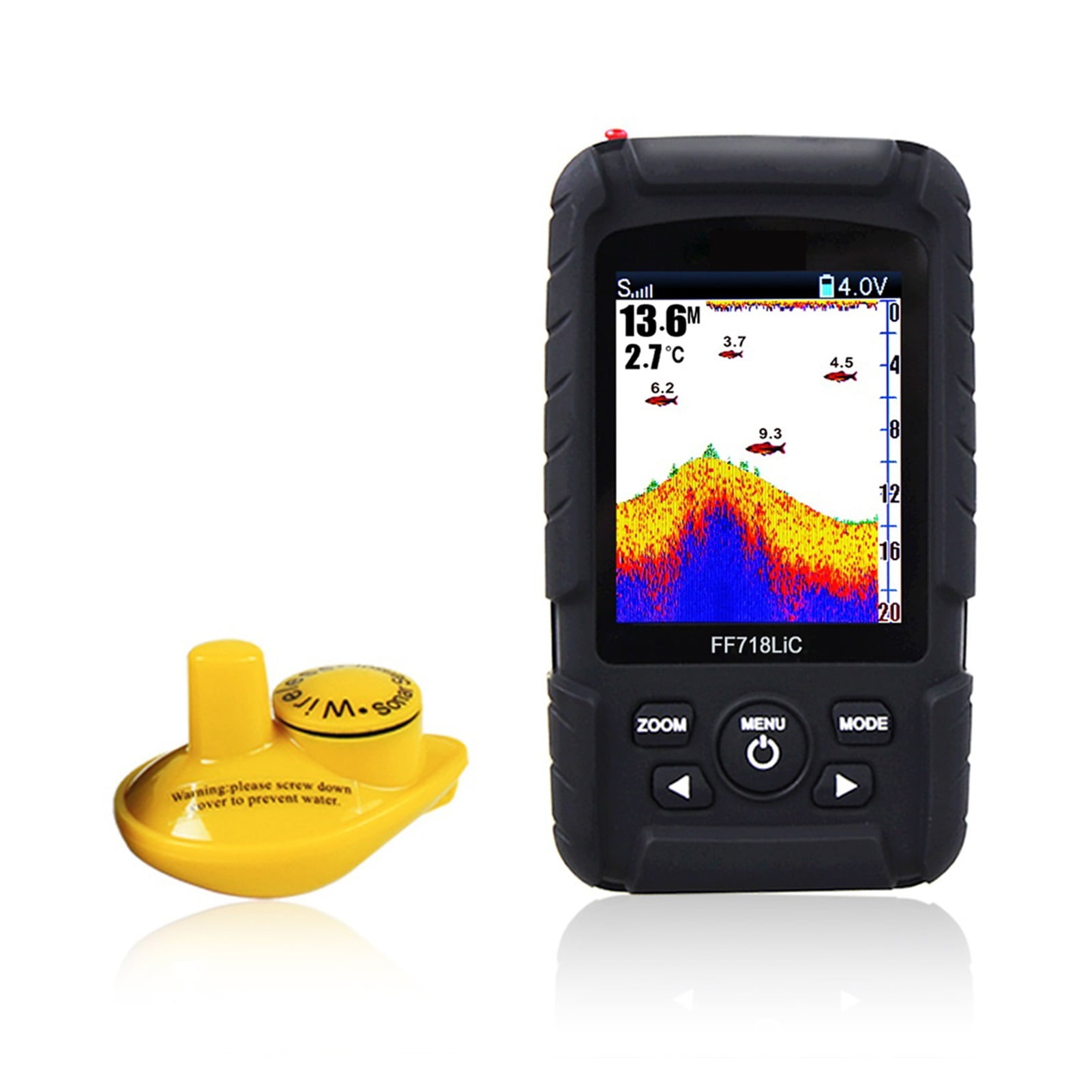 Wireless Portable Fish Finder 45M/145 Feet Depth Waterproof Sonar Ocean ...