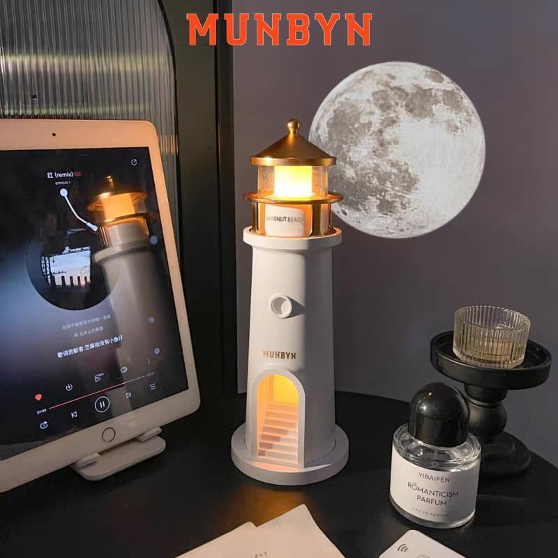 Wireless Portable Moon Lighthouse Lamp with Remote Control, Moon Light ...