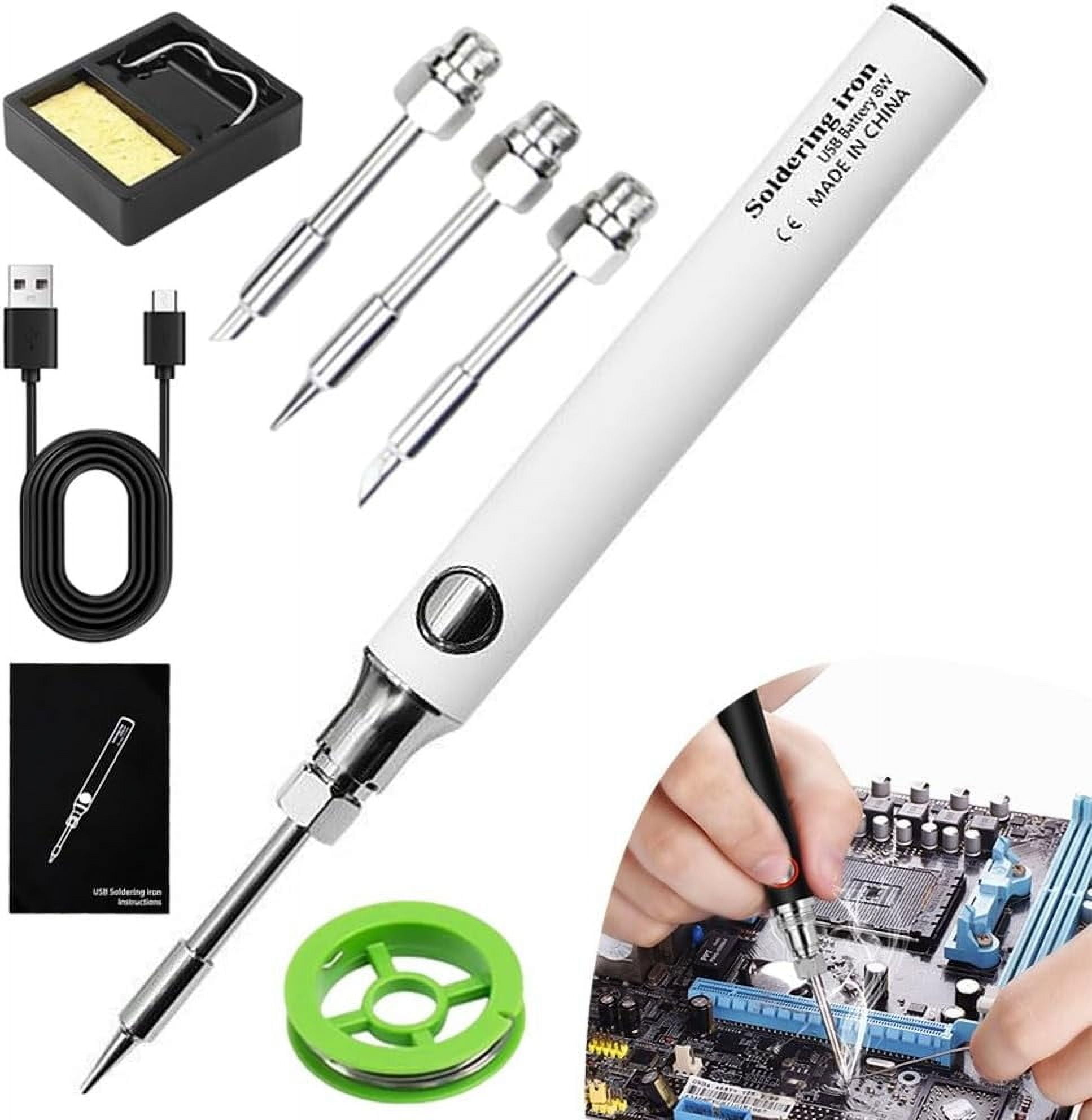 Wireless Portable Soldering Iron Kit, USB Rechargeable Soldering Pen ...