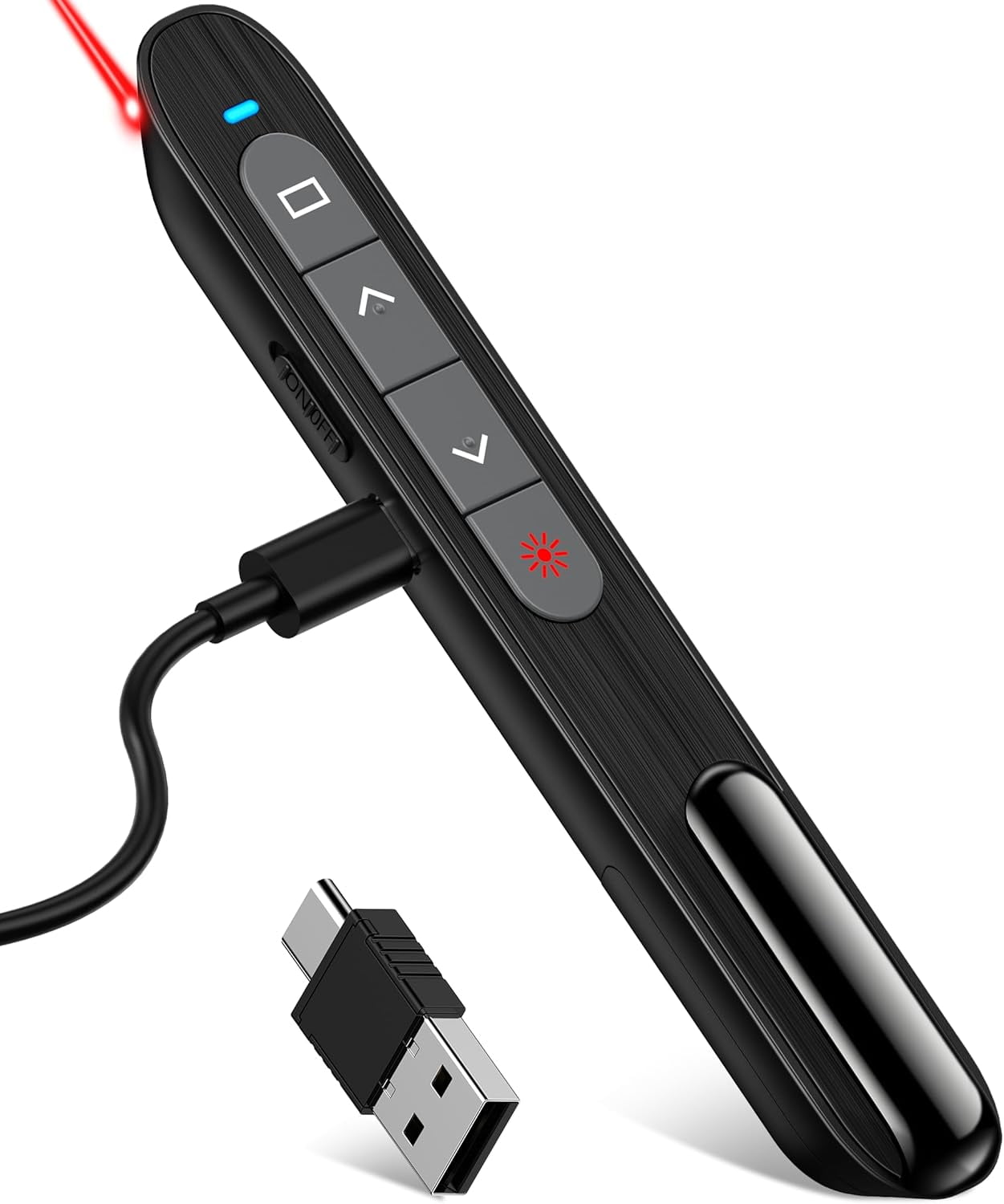 Wireless Presenter, Hyperlink Volume Control Presentation Clicker RF 2.4GHz USB PowerPoint ...