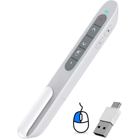 Wireless Presenter, Hyperlink Volume Control Presentation Clicker RF 2 ...