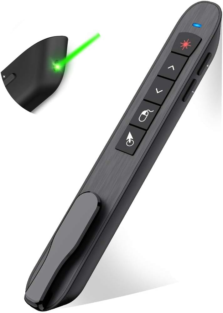 Wireless Presenter, Hyperlink Volume Control Presentation Clicker RF 2 ...