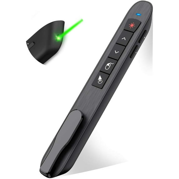 Wireless Presenter, Hyperlink Volume Control Presentation Clicker RF 2.4GHz USB PowerPoint ...