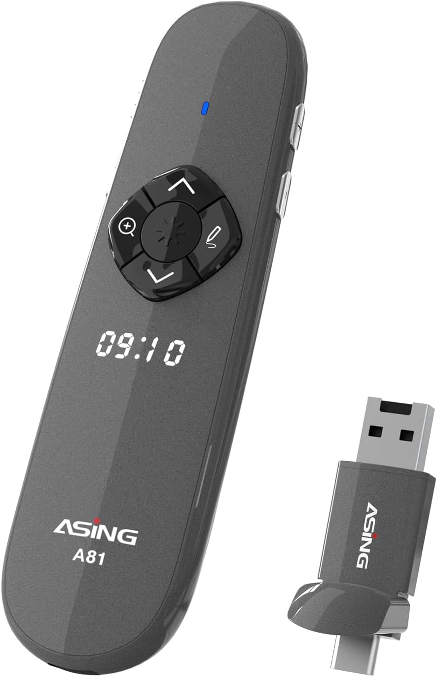 Wireless Presenter Remote 2-in-1 USB Type C Highlight Laser Clicker for ...