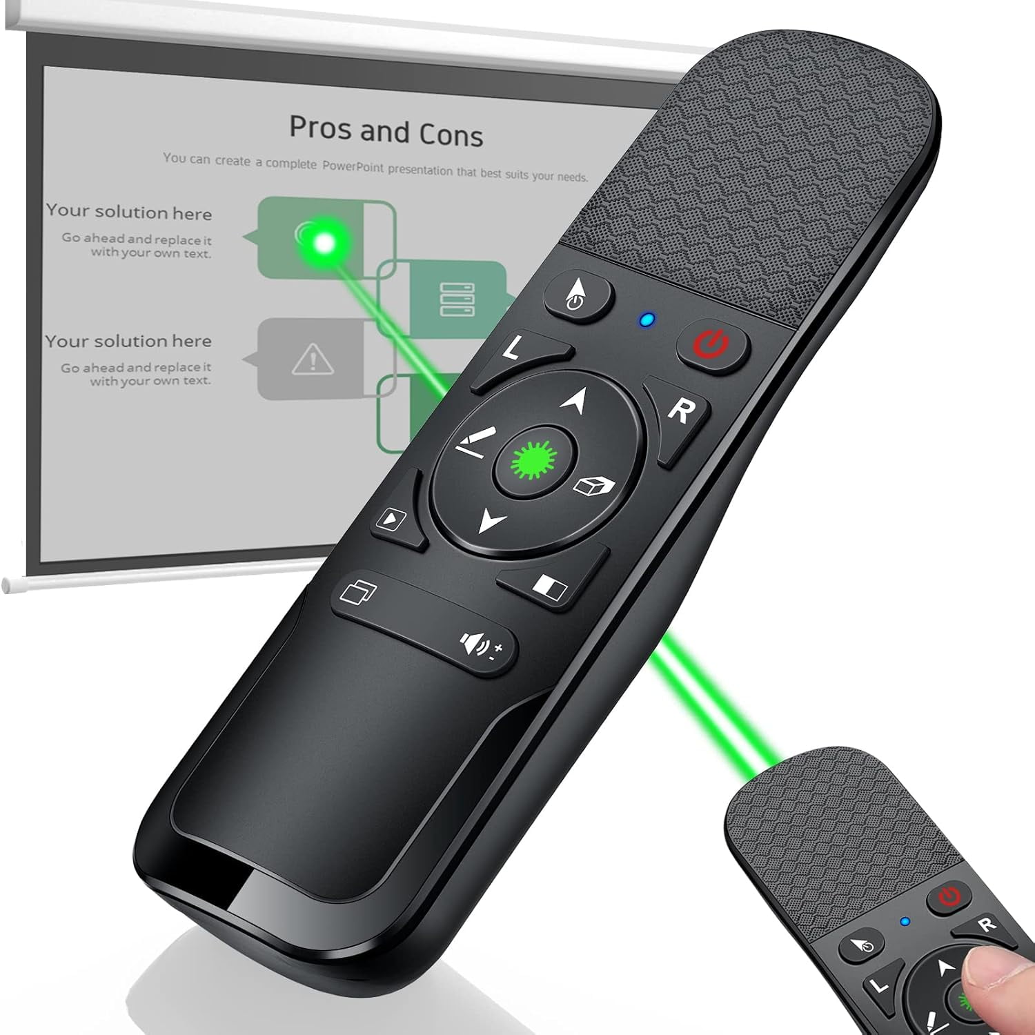 Wireless Presenter Remote with Air Mouse Control, Rechargeable USB ...