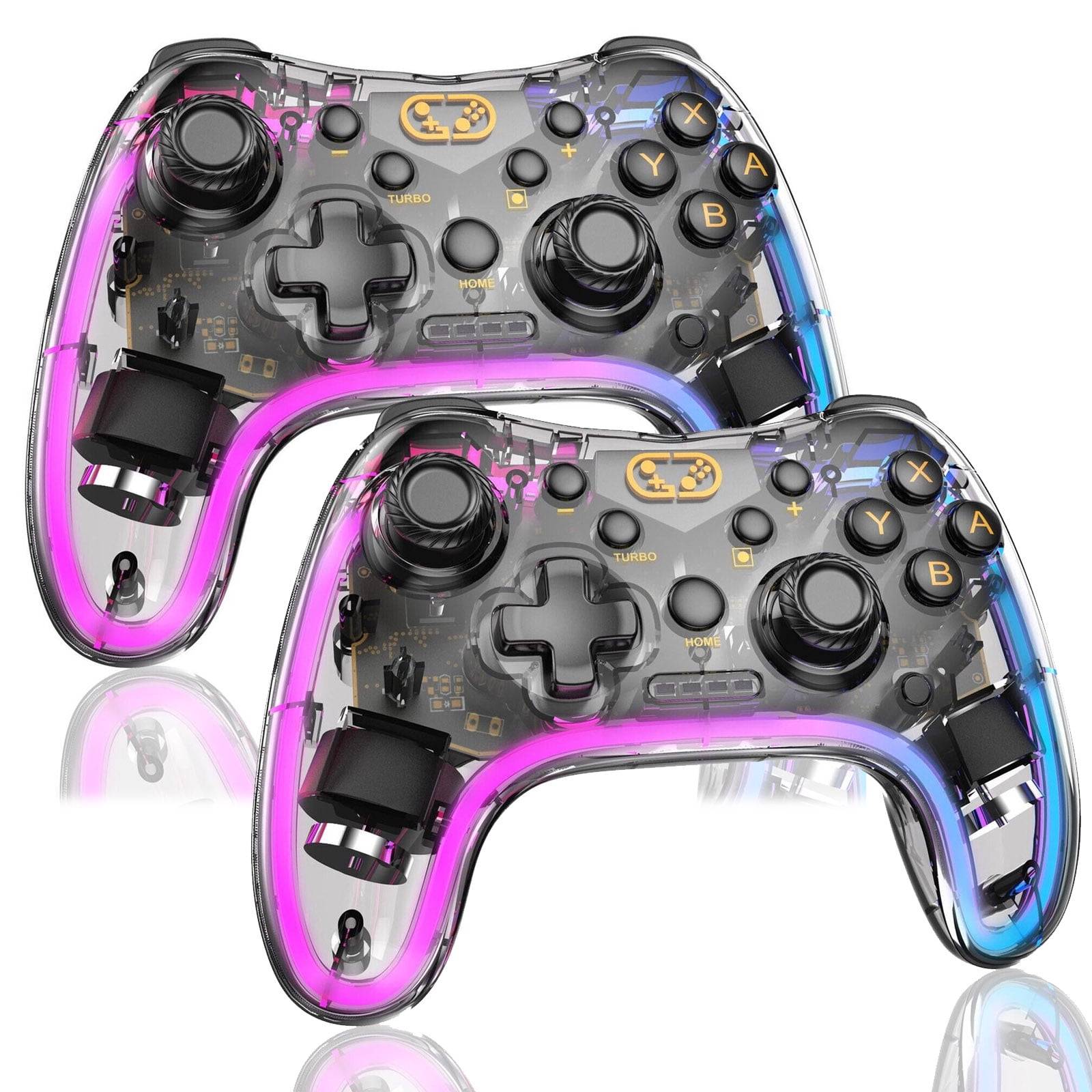 Wireless Pro Game Controller, Wireless Gamepad with Gyro Axis (Turbo Buttons) Dual Vibration ...