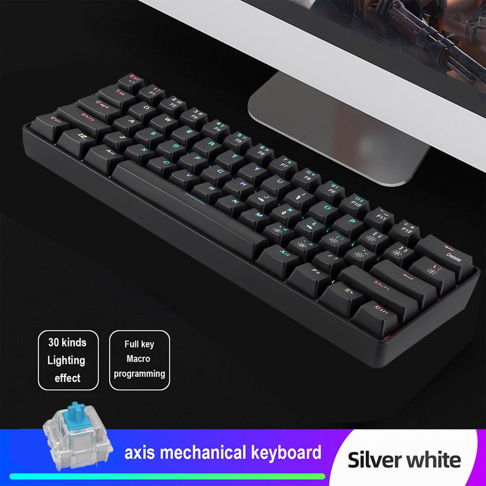 Wireless Purple Keyboard, Bluetooth 2.4GHz Dural Mode Connection ...