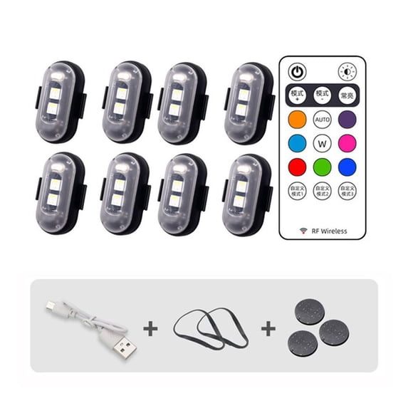 Wireless RGB LED Strobe Warning Lights with Remote Control, 7 Colors ...
