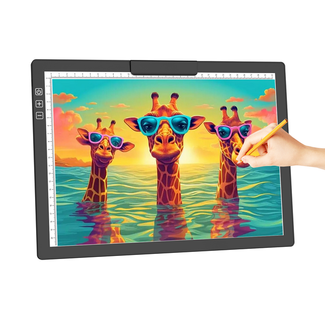 Wireless Rechargeable A4 LED Light Pad and Built-in Riser Stands, 6 ...