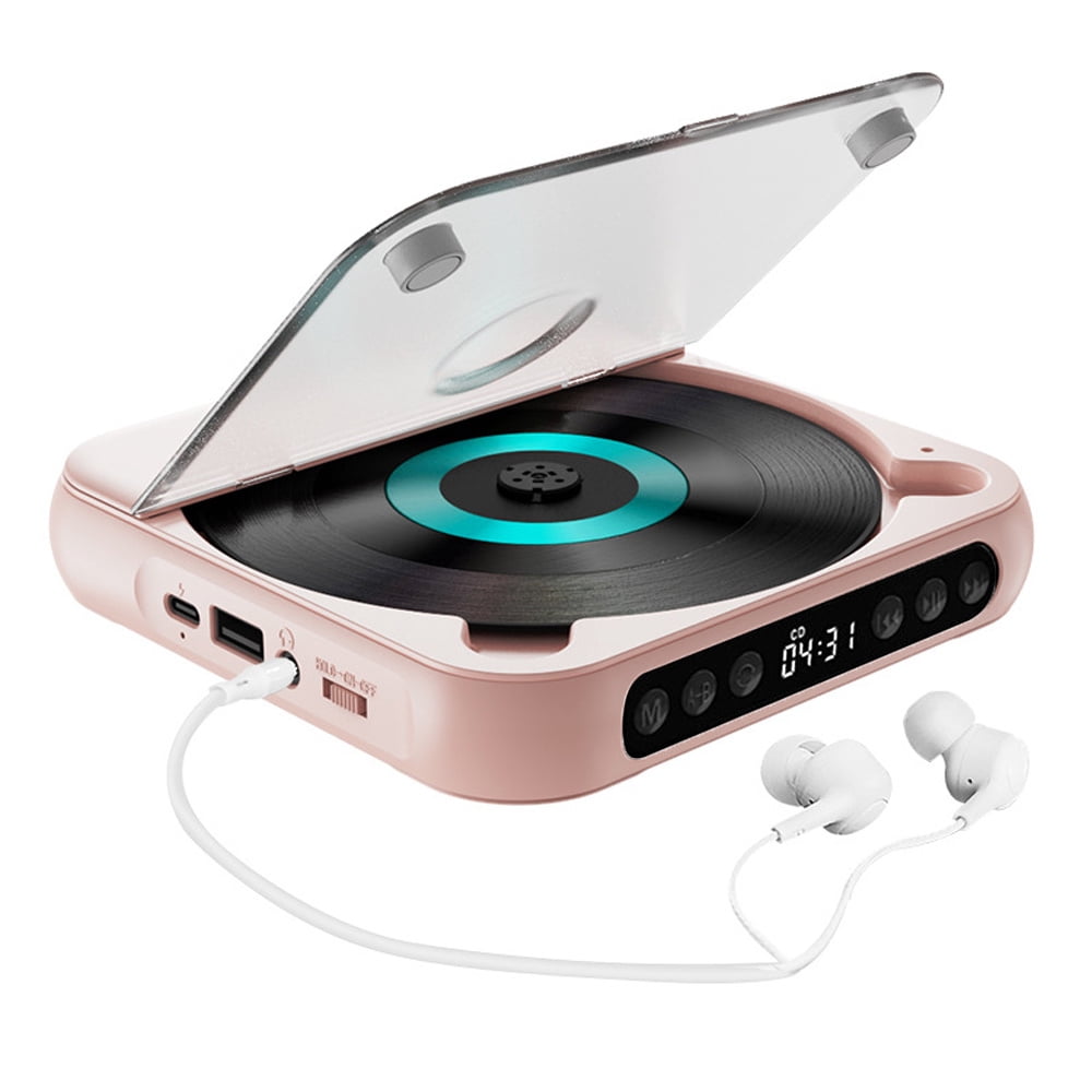Wireless Rechargeable CD Player with Hold Function, LED Display, USB ...