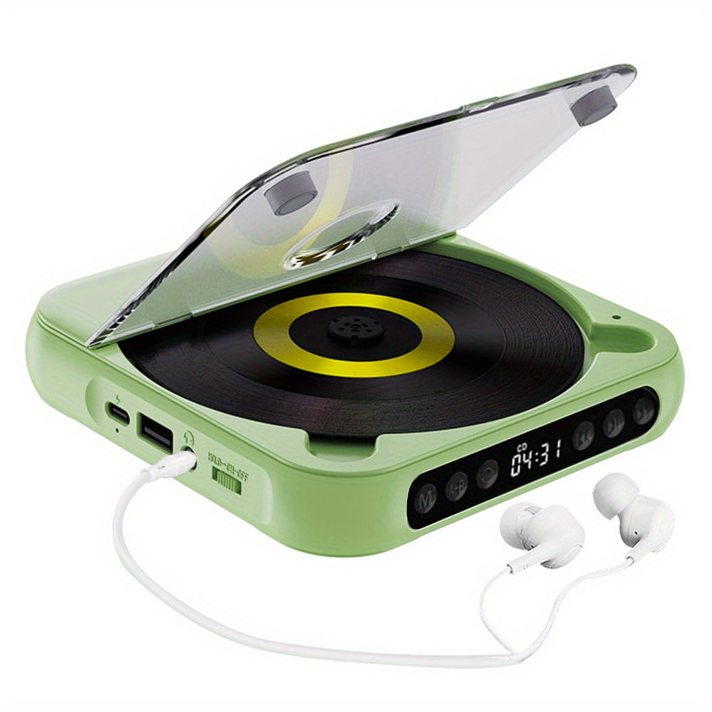Wireless Rechargeable CD Player with Hold Function, LED Display, USB ...